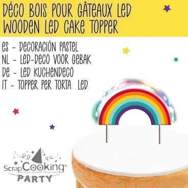 topper para tartas arco iris con leds