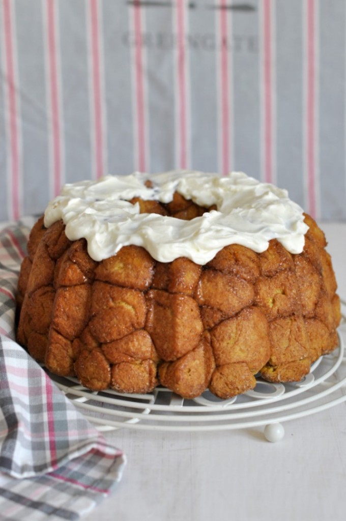 Receta de Monkey Bread (pan de mono) de calabaza.Pumpkin monkey bread
